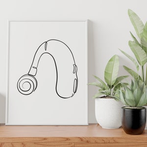 Hearing Aid Art Print, Audiology Wall Art Printable Wall Decor, Hearing ...