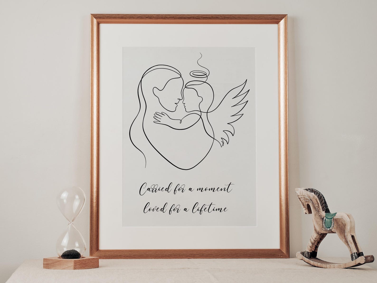 Custom Miscarriage Baby Loss Family Portrait, Angel Family One Line ...
