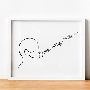Your Words Matter Quote Print Speech Language Pathologist Wall Art ...