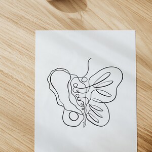 Pelvic Floor Art, Pelvis Art Butterfly, Human Anatomy Art Print ...