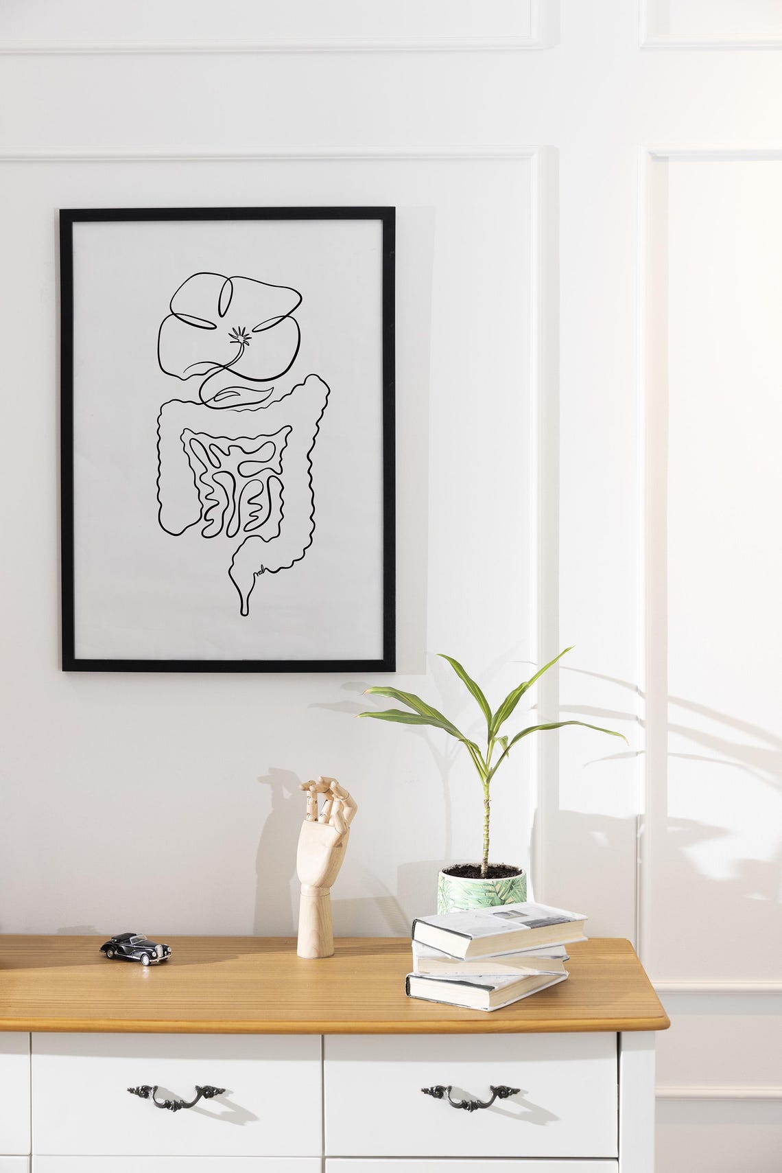Digestive System Art Print, Gastrointestinal Tract Drawing, One Line ...