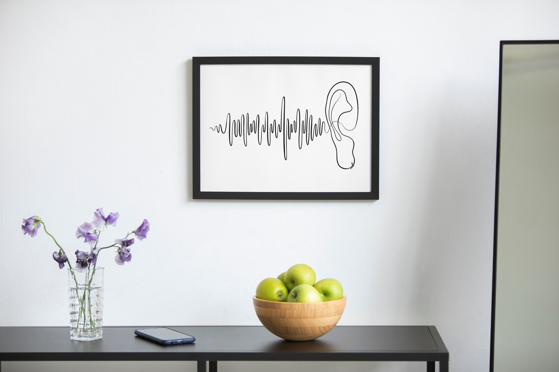 Audiology Poster Ear Sound Wave Art Audiowave Print Hearing Doctor ...