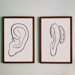 Hearing Aid Art Set of Two Audiologist Gift 2 Piece Wall Art Audiology ...