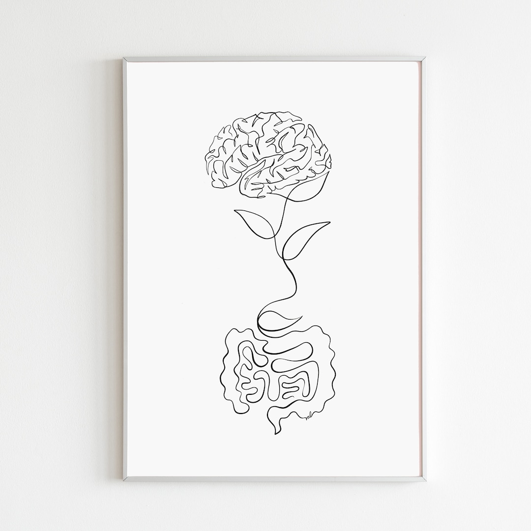 Brain and Gut Art Printable Digestive System Art Print Vagus Nerve ...