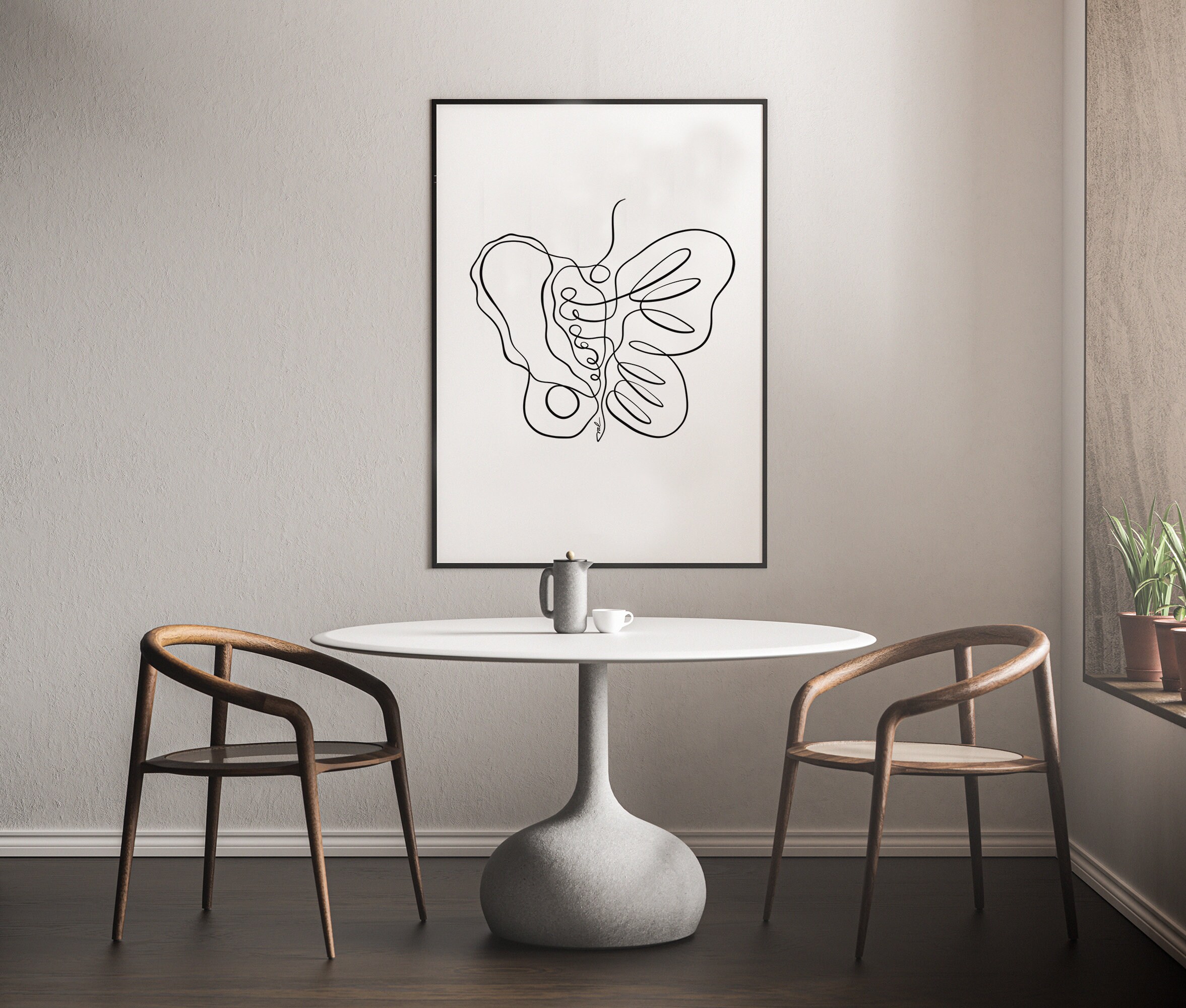 Pelvic Floor Art, Pelvis Art Butterfly, Human Anatomy Art Print ...