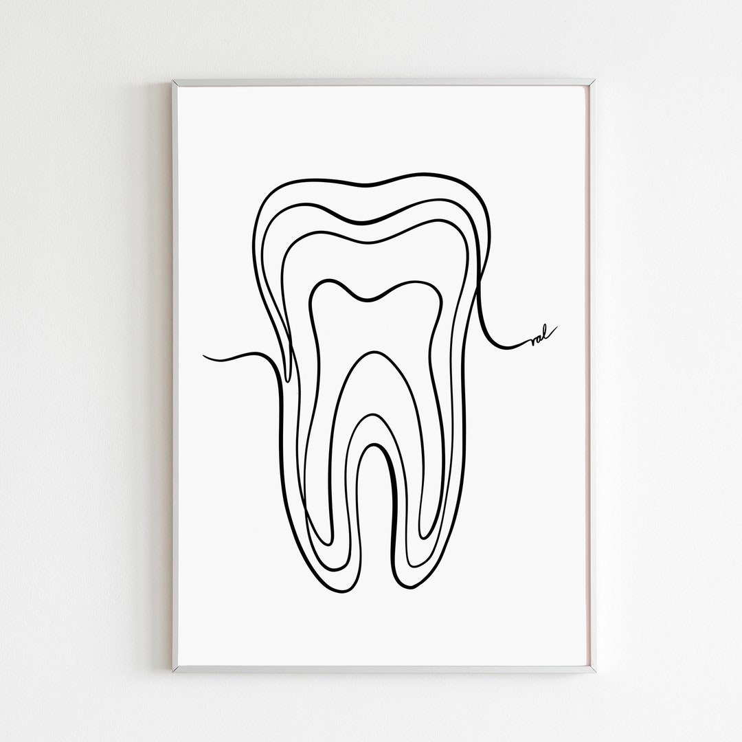 Dental Art Printable Dentist Office Decor Dentistry Human Tooth Artwork ...