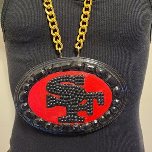 49ers Red and Black Bling Chain San Francisco 49ers Chain San Francisco ...