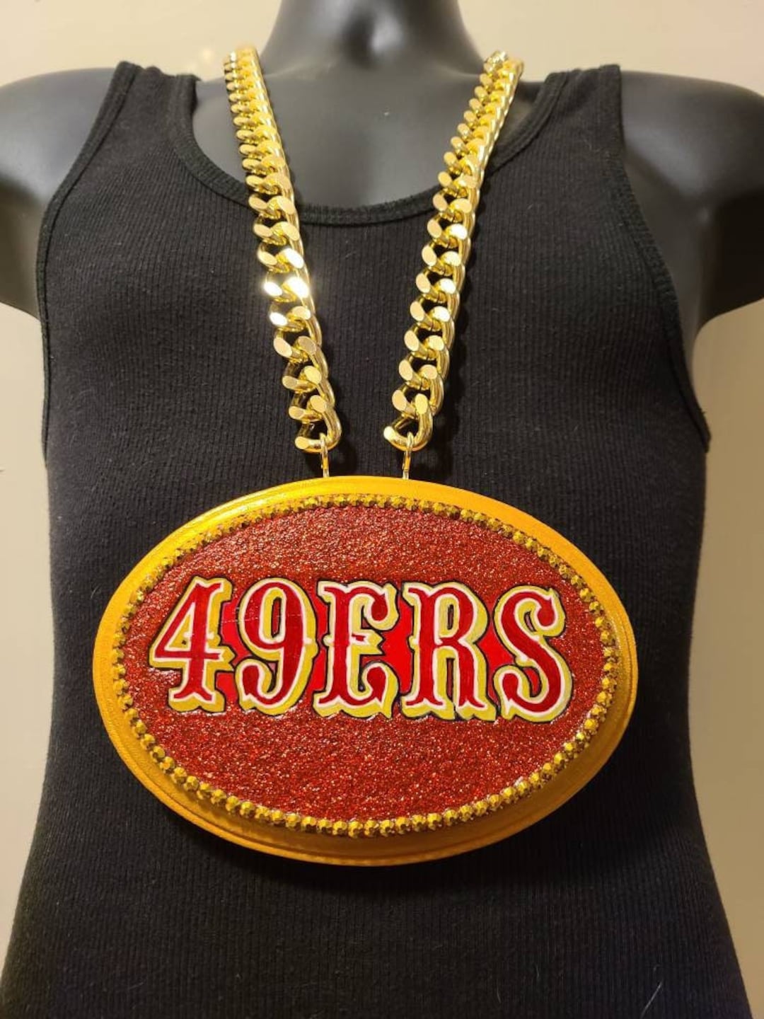 49ers Chain San Francisco Necklace Unisex Niners Gold and Red Chain ...