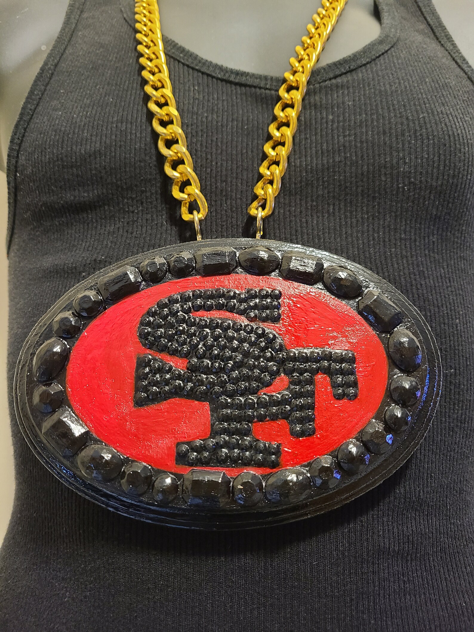 49ers Red and Black Bling Chain San Francisco 49ers Chain San - Etsy