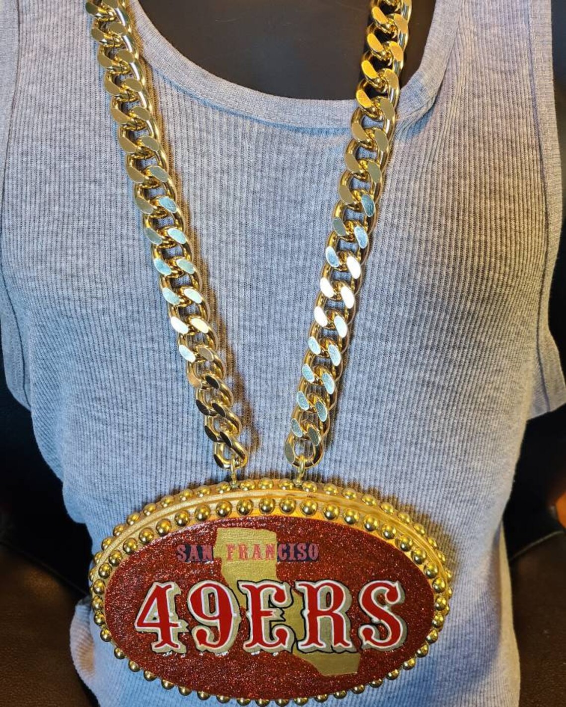 49ers red and gold bling chain San Francisco 49ers chain San | Etsy