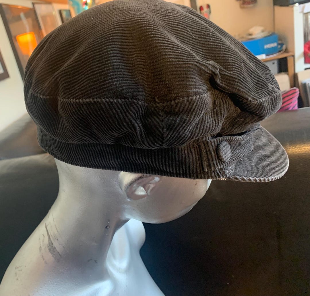 60s Black Corduroy Hat Black Beatles Boho Beatnik Folk Style - Etsy