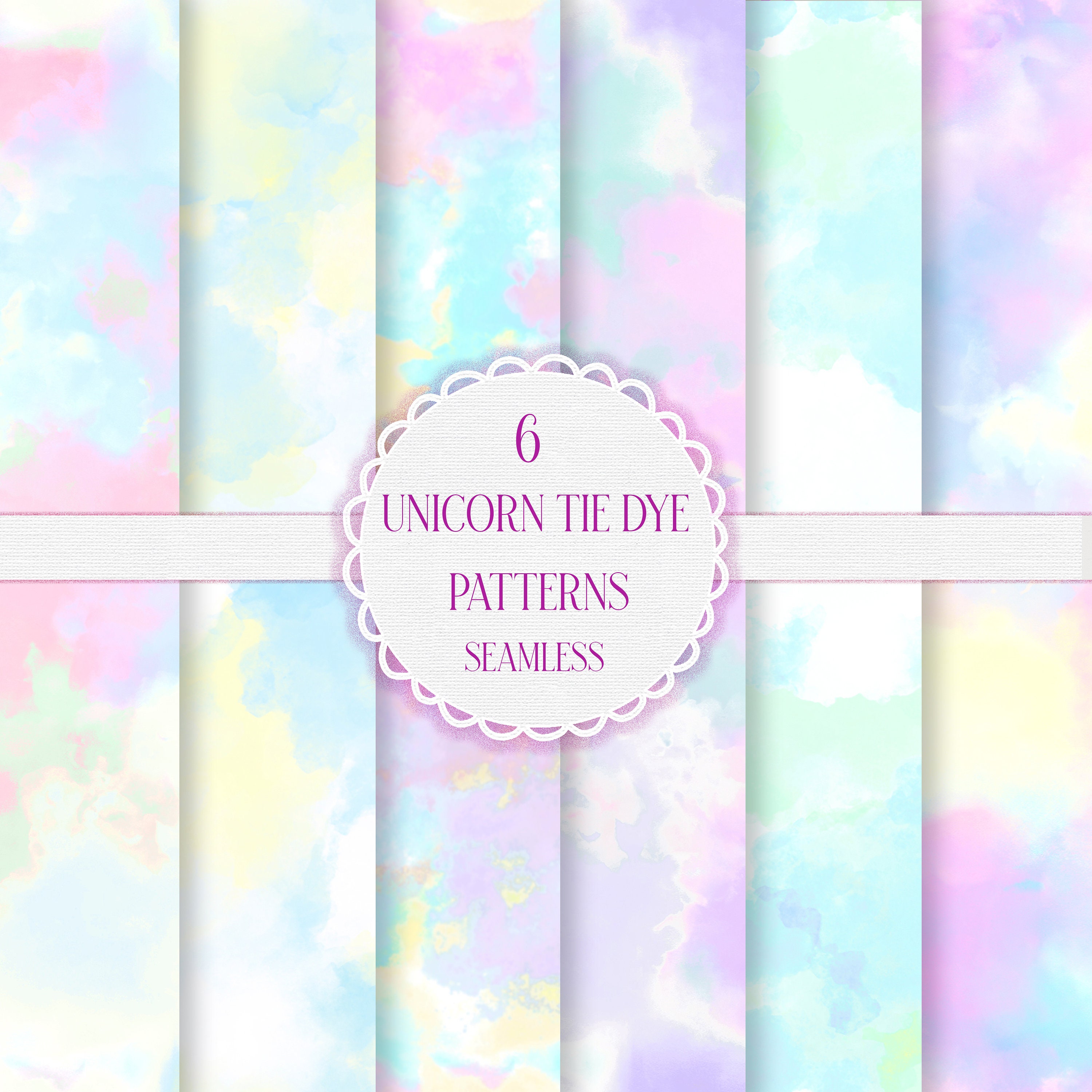 UNICORN PASTEL Tie-dye Seamless Digital Patterns Background Unicorn ...