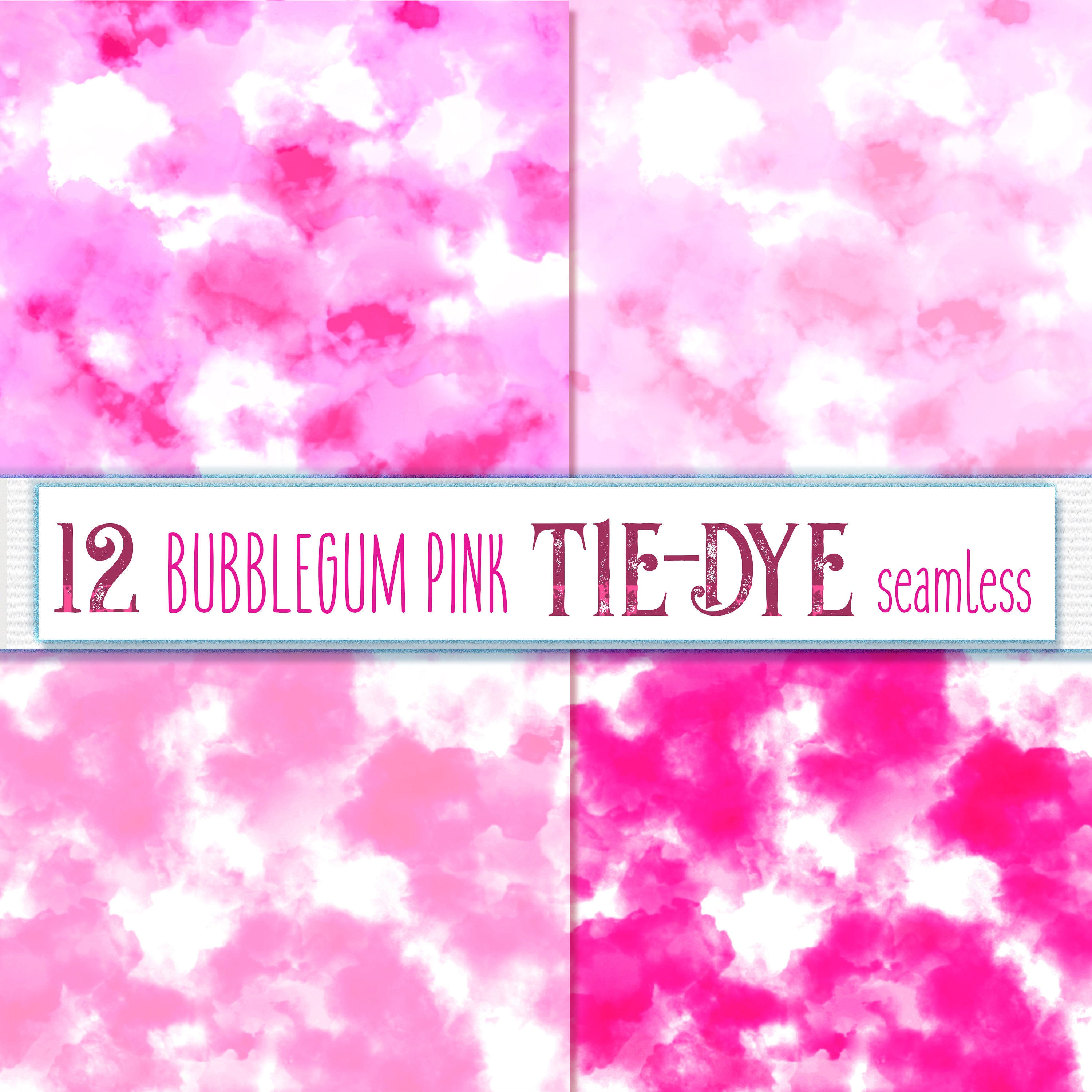 BUBBLEGUM PINK Tie-dye Seamless Digital Patterns Background Bright and ...