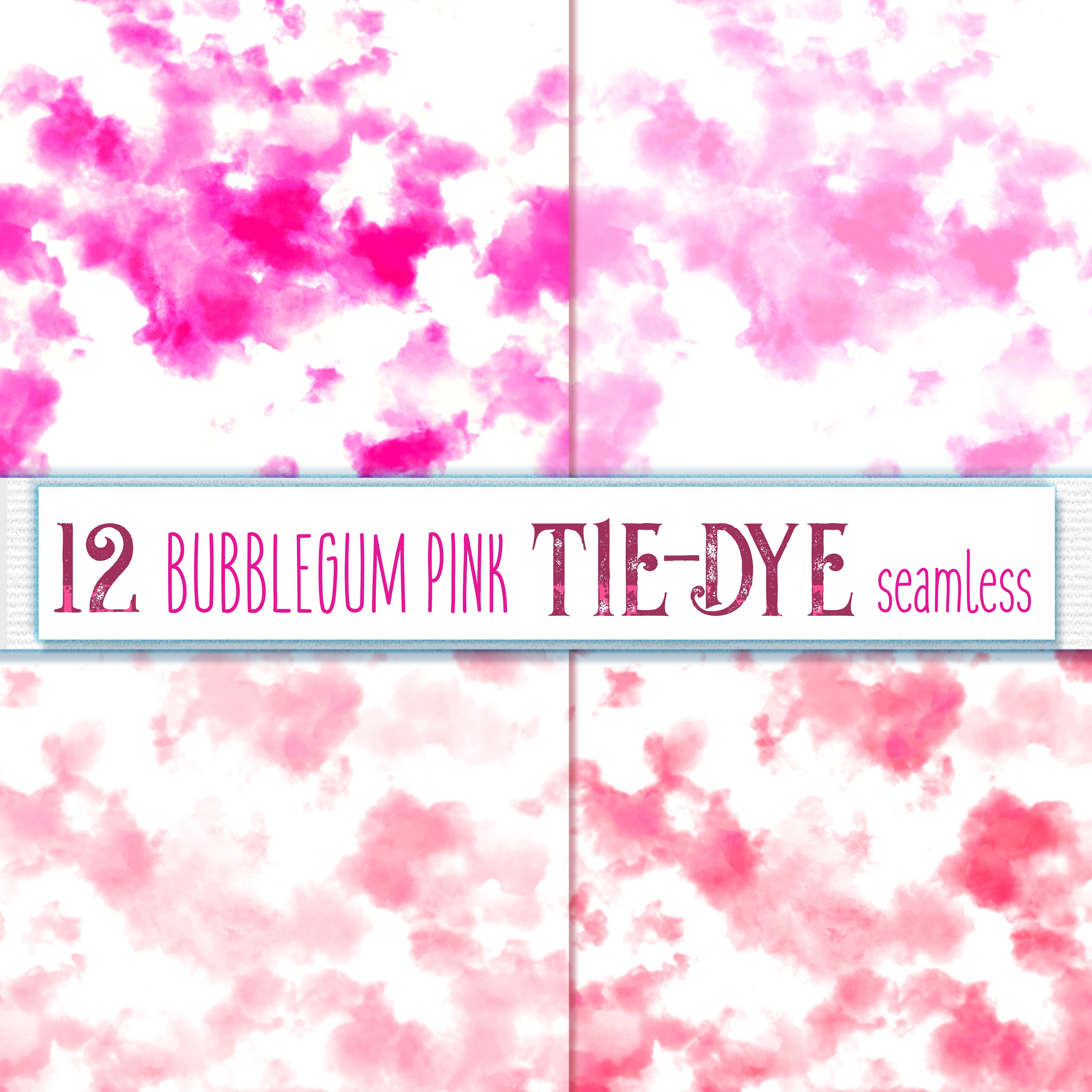 BUBBLEGUM PINK Tie-dye Seamless Digital Patterns Background Bright and ...
