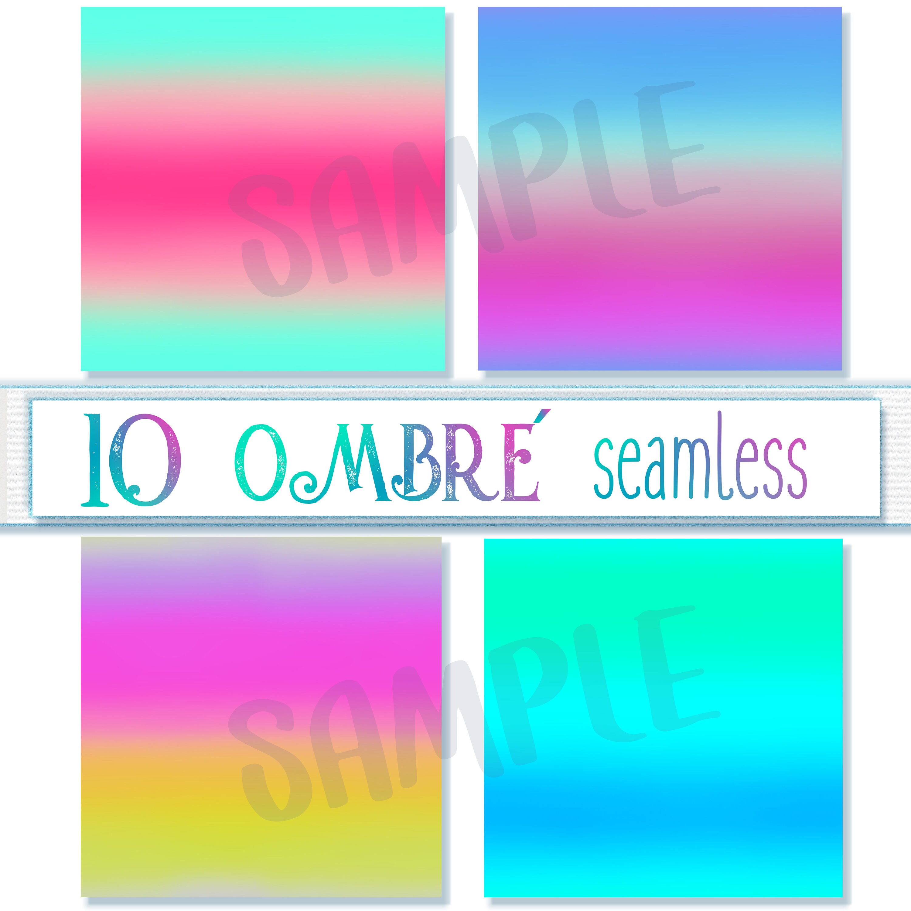 OMBRE BRIGHT SEAMLESS Tileable Digital Paper Gradient Patterns ...
