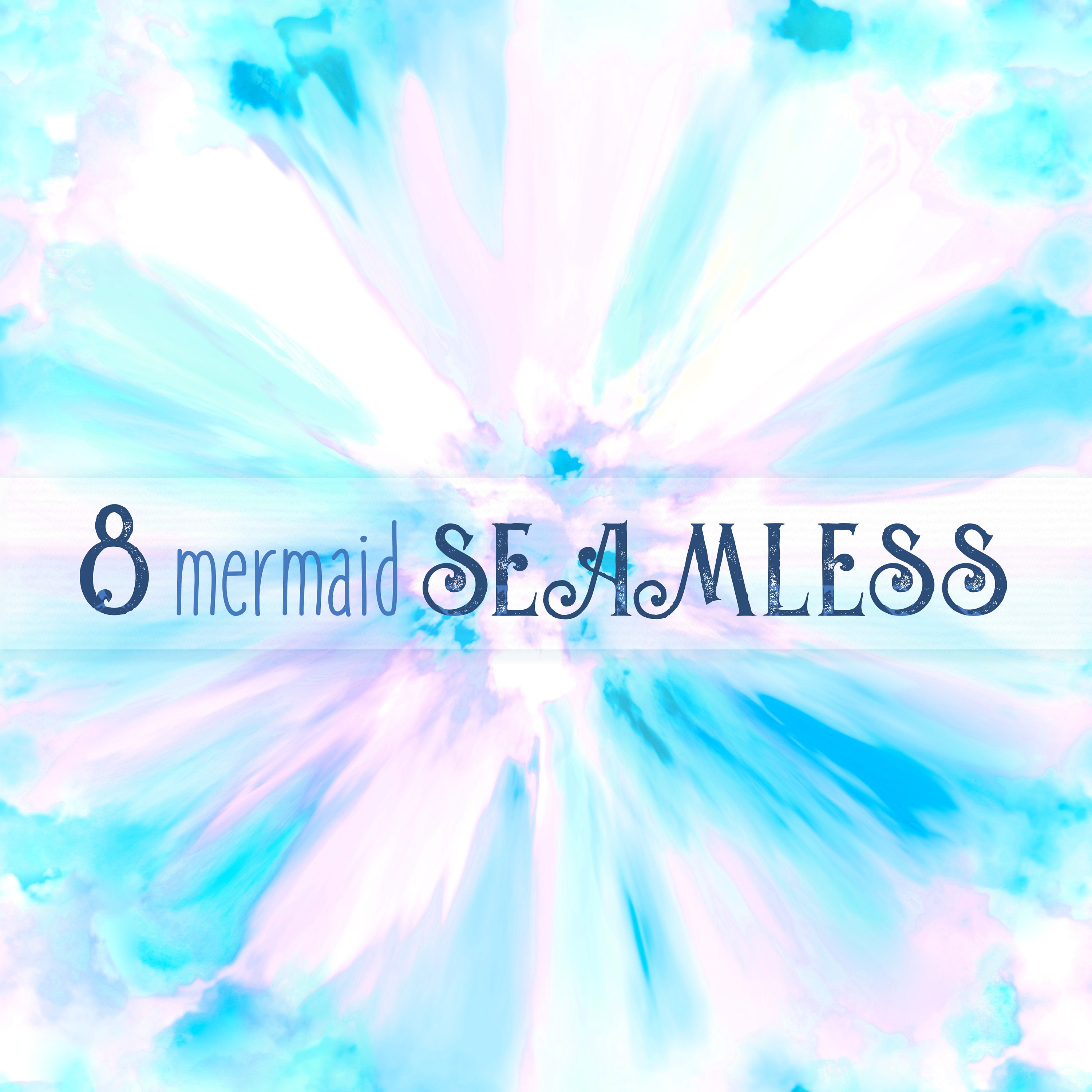 PINK BLUE Mermaid Tie-dye Inspired Seamless Digital Patterns Background ...