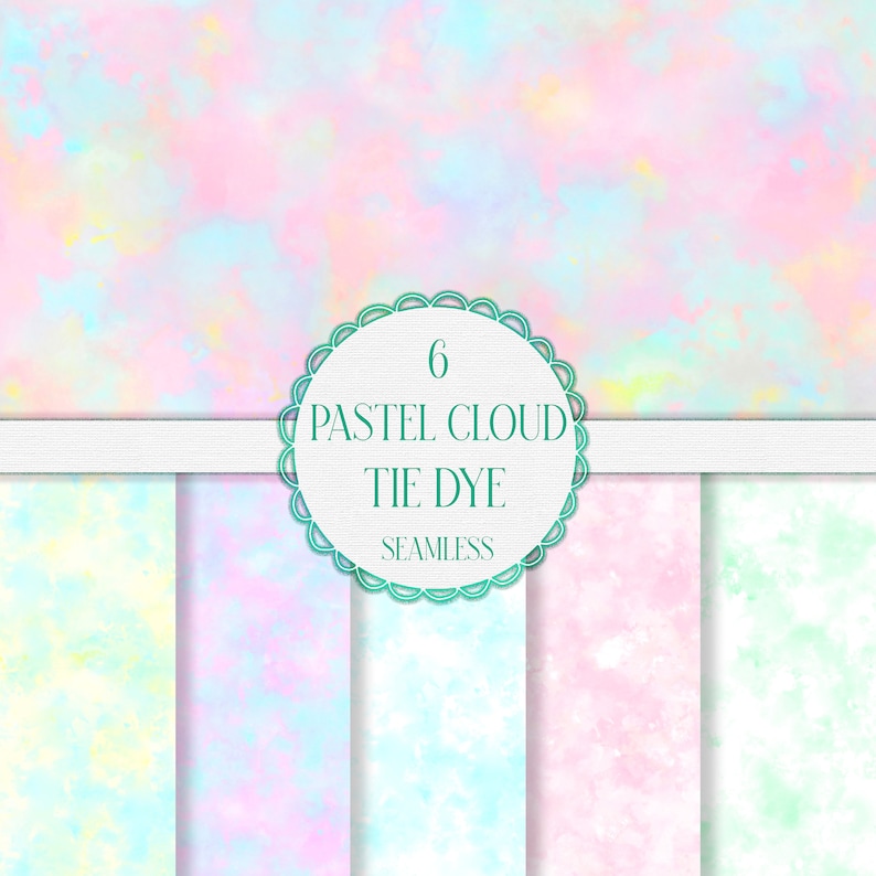 PASTEL TIE-DYE Seamless Digital Patterns Rainbow Background Digital ...