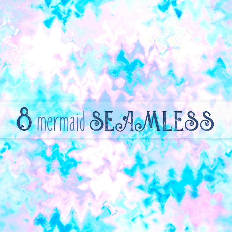 PINK BLUE Mermaid Tie-dye Inspired Seamless Digital Patterns - Etsy