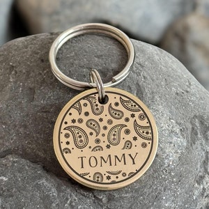 Unique Paisley Pattern Pet ID Tag Custom Deep Engraved Dog Tag, Dog ...