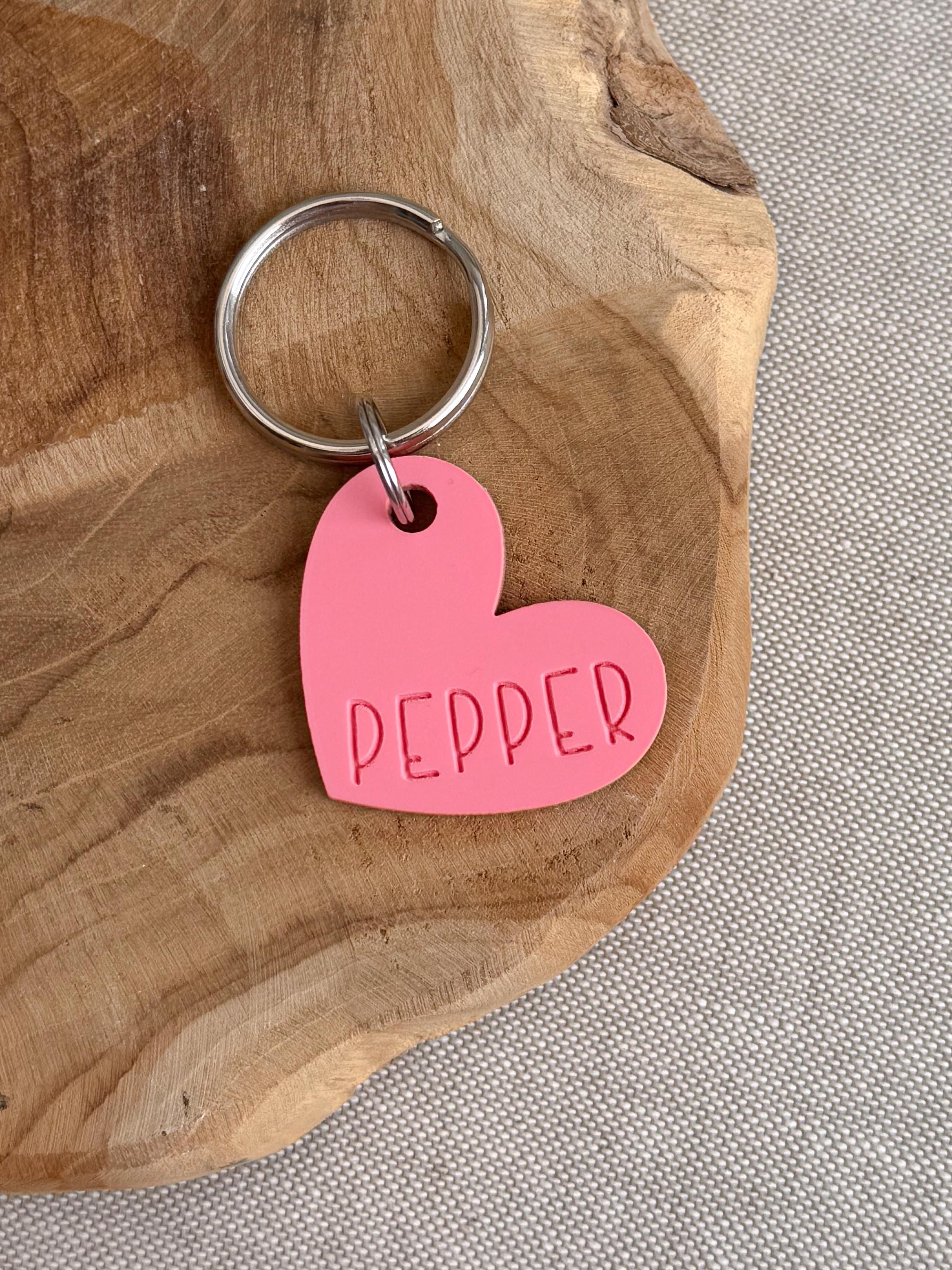 Personalised Heart Shaped Acrylic Pet ID Tag – Custom Dog Tag ...