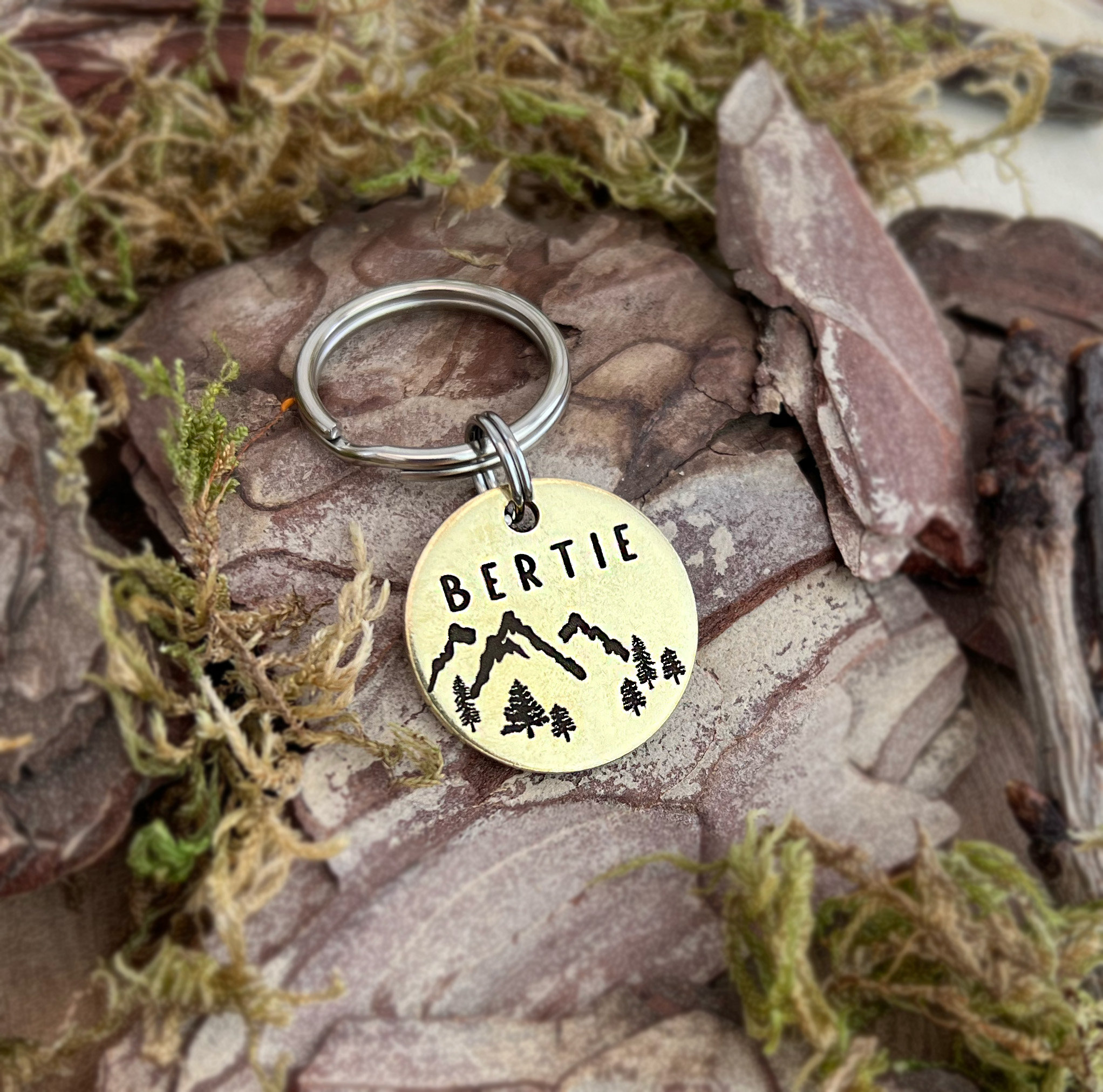 Custom Mountain Dog Tag Deep Engraved Brass Dog Tags - Etsy UK