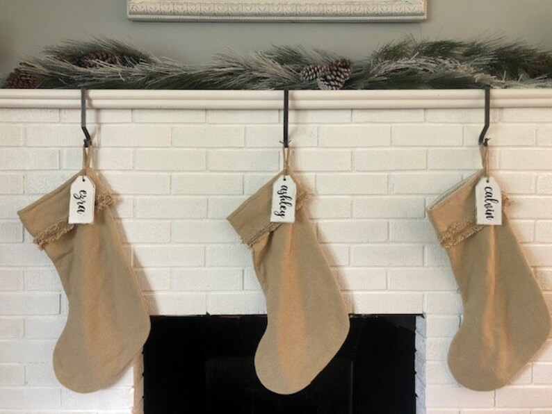 Rustic Christmas Stocking Name Tag - Etsy