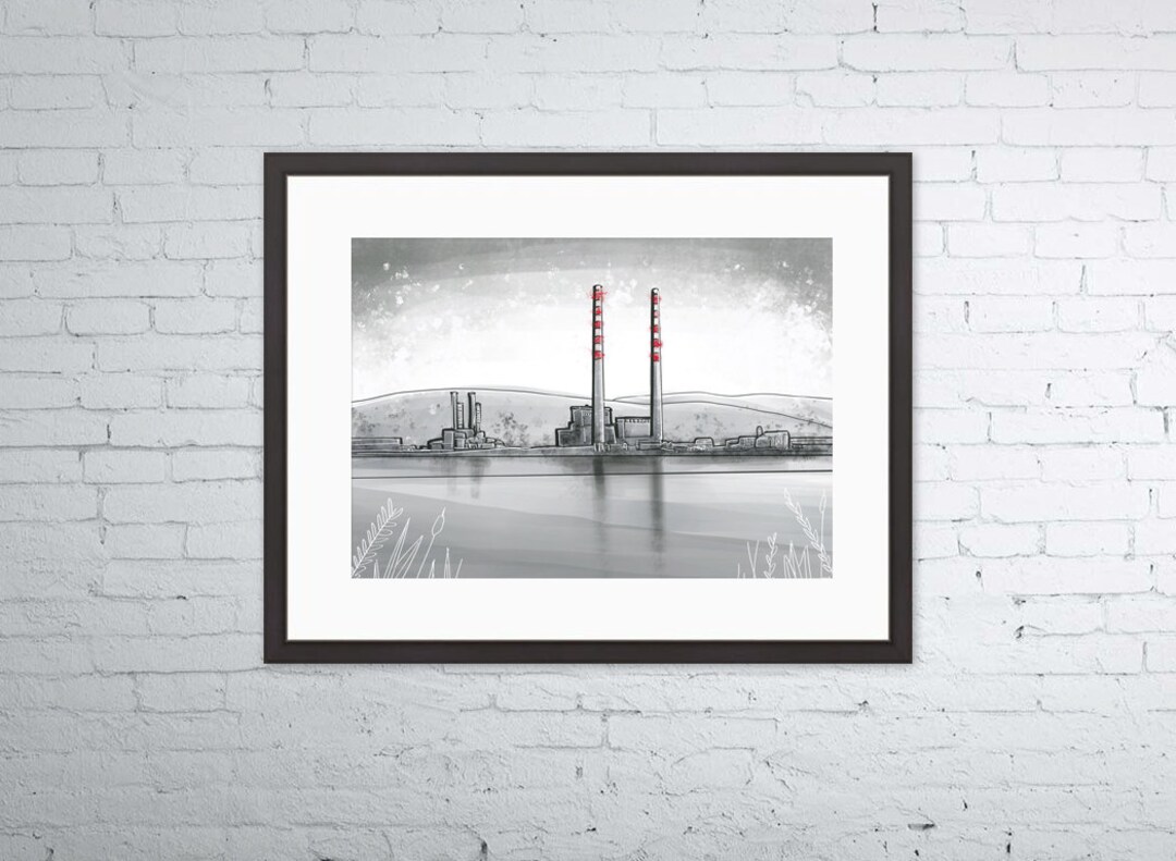 Poolbeg Chimney's Dublin Bay - Print - Etsy