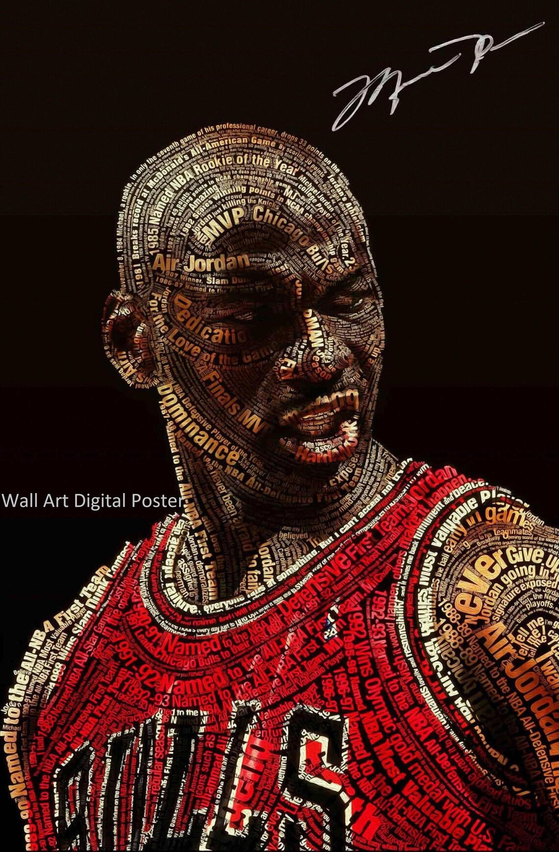 Michael Jordan fan art poster Digital downloadable sports | Etsy