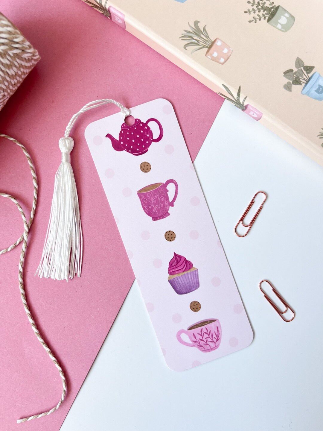 Tea Party Bookmark// Tea Lover Gifts, Cute Bookmarks, Illustration ...