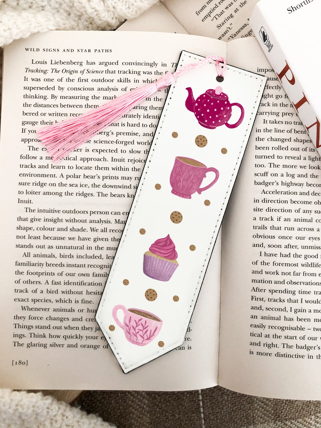 Tea Party Vegan Leather Bookmark// Book Lover Gifts, Bookworm, Tea and ...