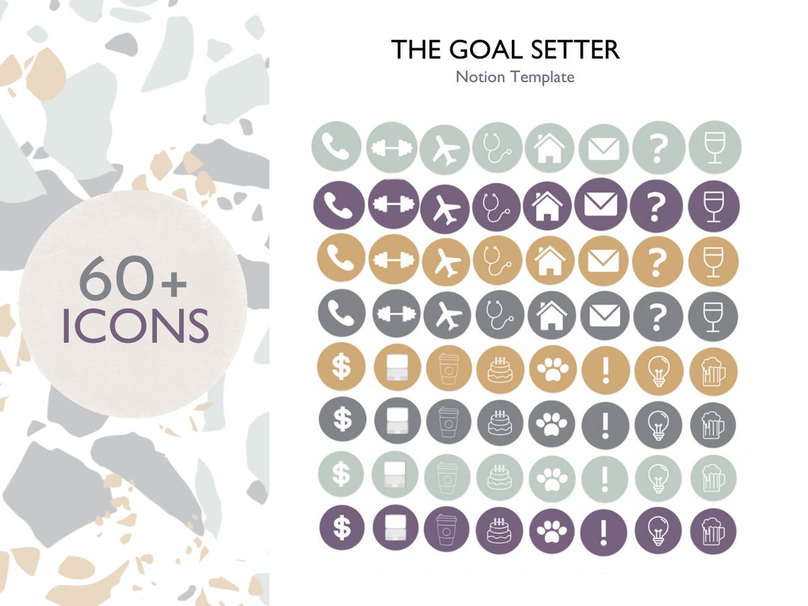 Notion Template: the Goal Setter Digital Planner Set - Simple Monthly ...