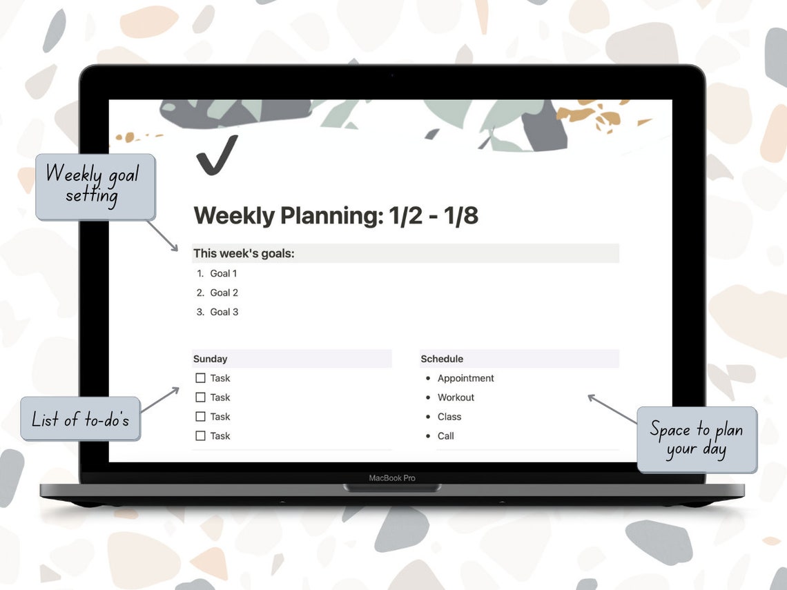 Notion Template: the Goal Setter Digital Planner Set - Simple Monthly ...
