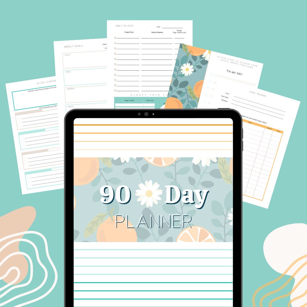 The 90 Day Planner - Printable & Digital [undated, Monthly, Weekly ...