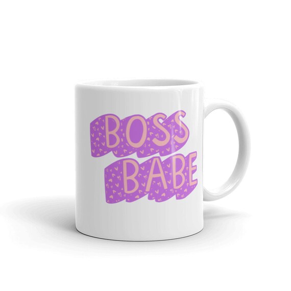 Boss Babe Mug 11oz Feminist Gift Pink Purple Aesthetic Doble | Etsy