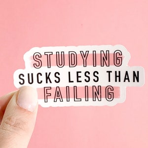 Study Sticker Clear Waterproof Sticker, Studying Gift for Students ...