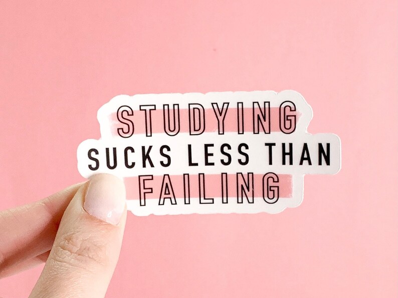 Study Sticker Clear Waterproof Sticker Studying Gift for | Etsy