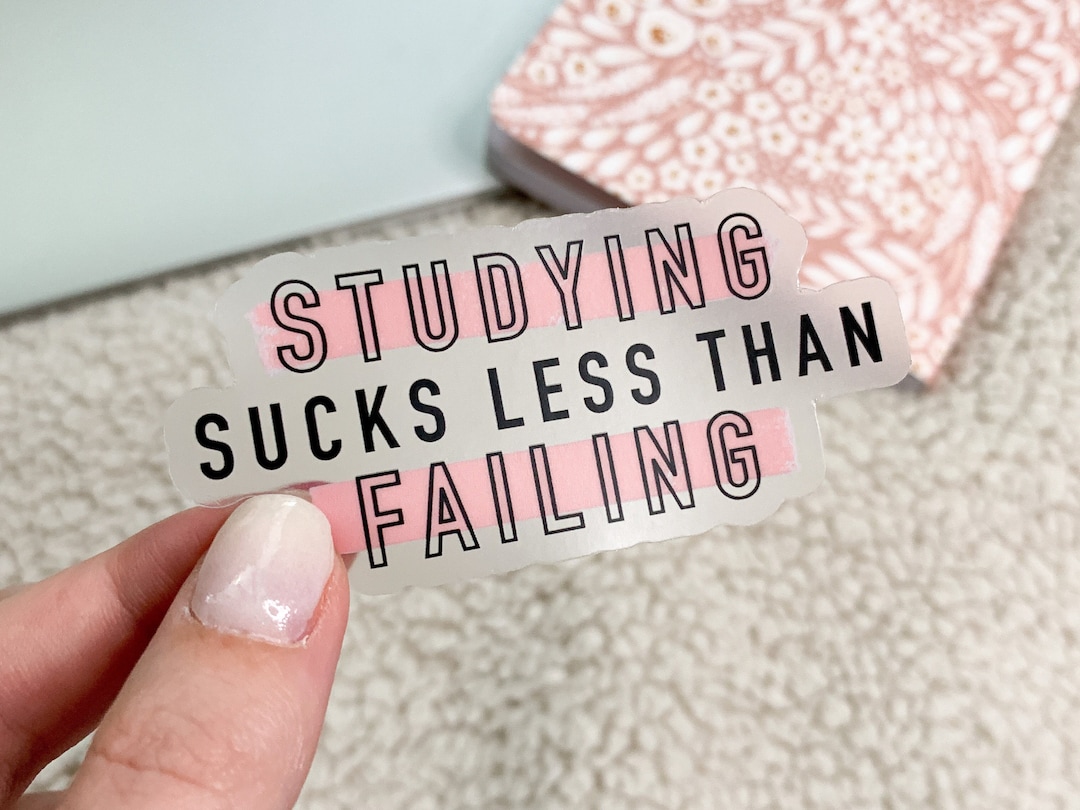 Study Sticker Clear Waterproof Sticker, Studying Gift for Students ...