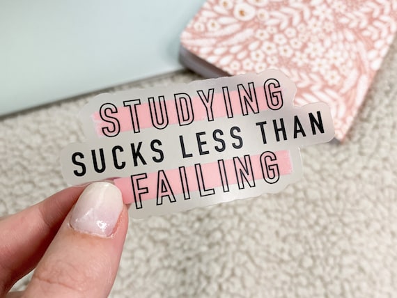 Study Sticker Clear Waterproof Sticker Studying Gift for | Etsy
