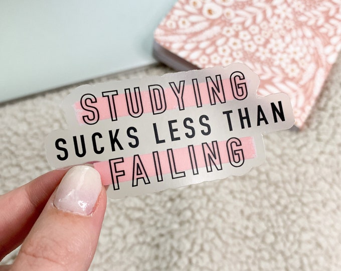 Study Sticker Clear Waterproof Sticker Studying Gift for - Etsy
