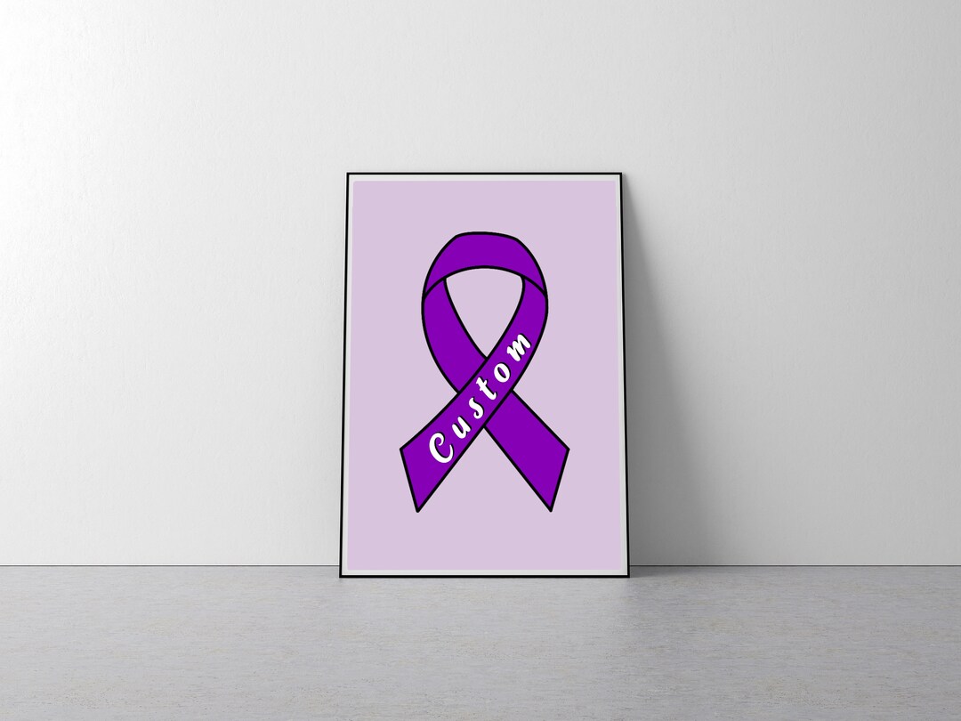 Custom Ribbon With Name, Pancreatic Cancer Awareness Ribbon, Digital ...