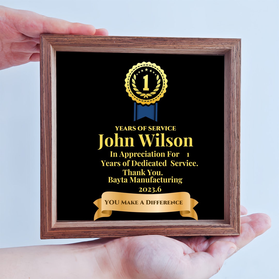 Work Anniversary Gift ,personalized Employee Recognition Appreciation Work Anniversary Plaque ...