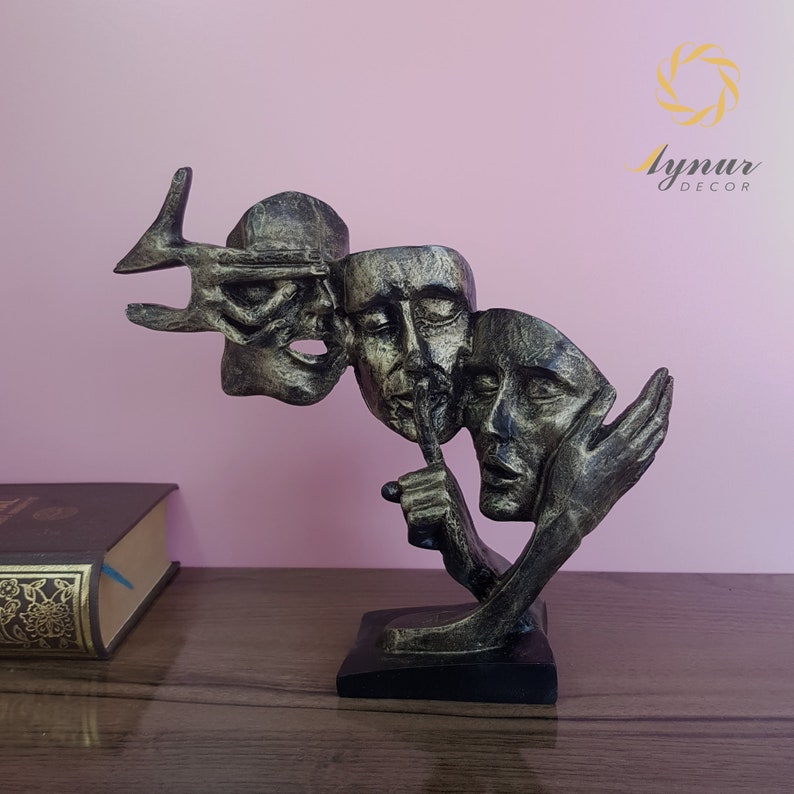 Three Wise Sculpture Hear No Evil See No Evil Speak No Evil Etsy