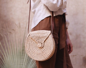 Raffia Round Bag | Etsy