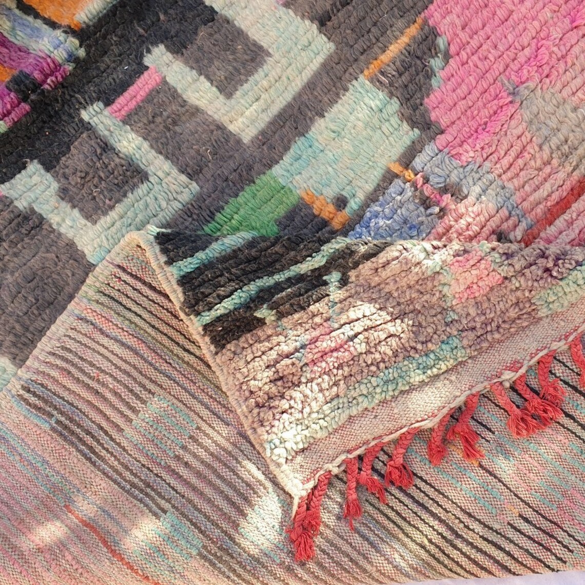 BNIN 9x5 Ft 28x15 M Moroccan Colorful Rug 100% Wool - Etsy