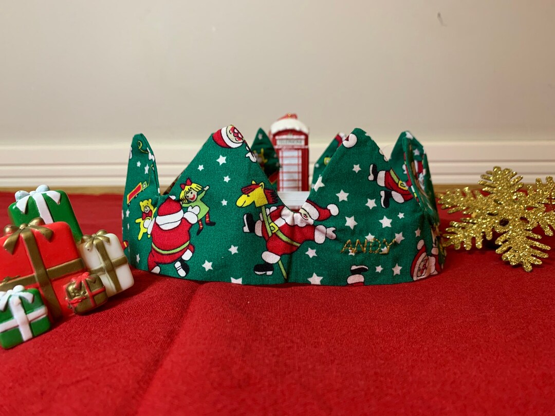 Adult Fabric Christmas Crown, Cracker Crown, Stoking Filler, Reusable ...