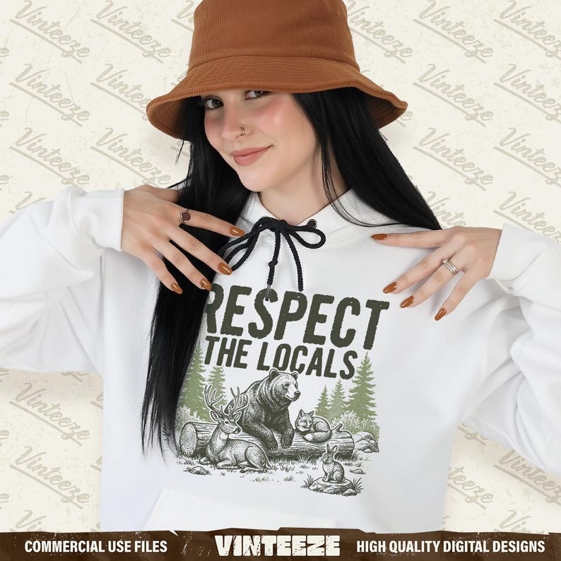 Respect the Locals PNG - Vintage Wildlife Art (digital Download) - Etsy