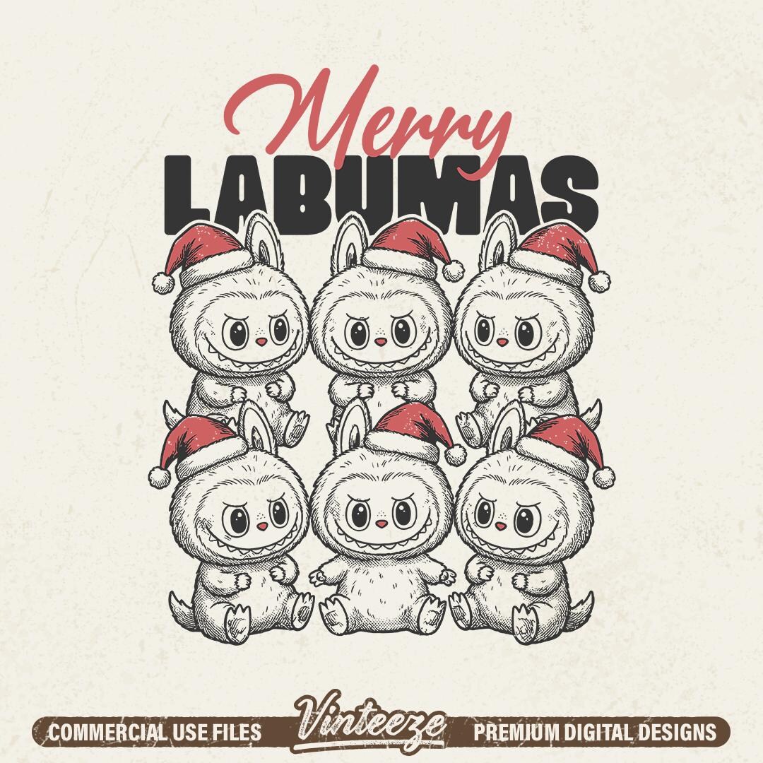 Merry Labumas PNG, Cute Labubu Christmas Sublimation, the Monsters ...