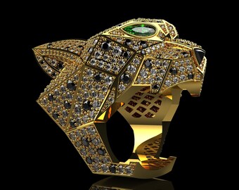 Diamond Tiger Ring | Etsy