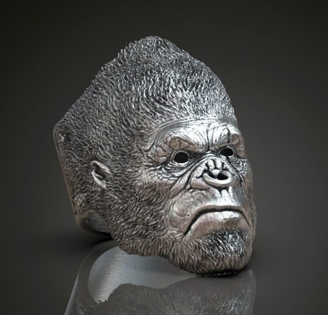 925 Sterling Silver Gorilla Ring Mens Gorilla Ring Solid - Etsy