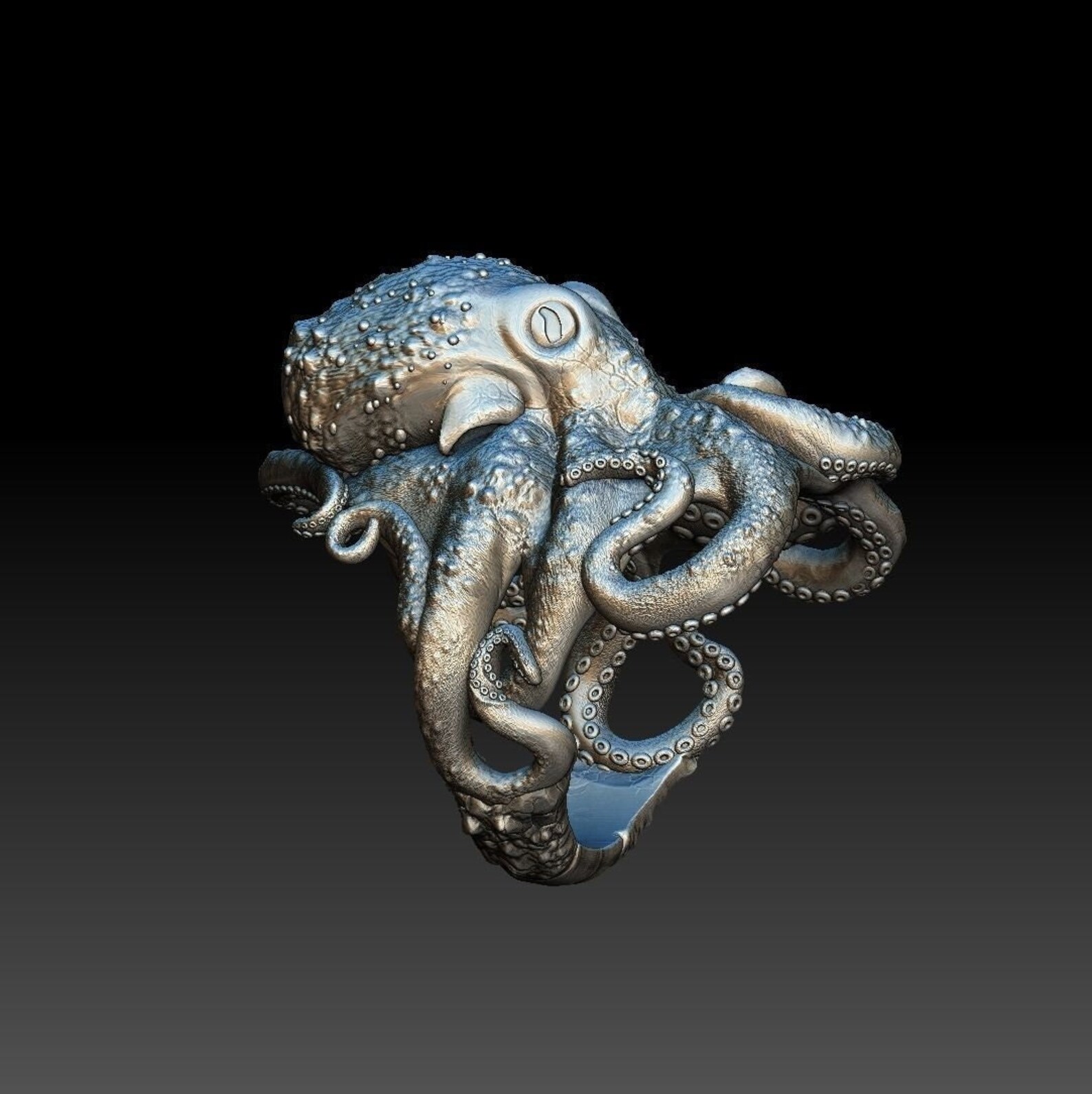 925 Sterling Silver Octopus Ring Men Octopus Ring, Octopi Animal Biker ...